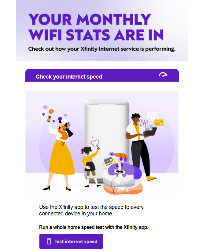 Monthly Email from Xfinity- Your monthly Wi-Fi summary - Broadband ...