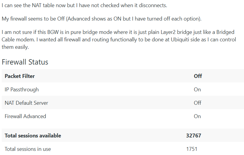 NAT table size - Broadband Bulletin Forum
