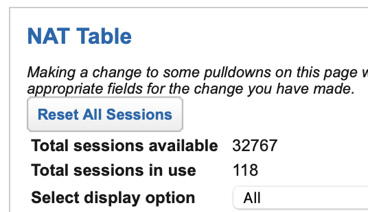 NAT table size - Broadband Bulletin Forum